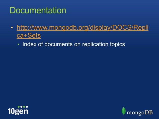 Replication and replica sets | PPTX