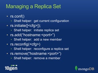 Replication and replica sets | PPTX