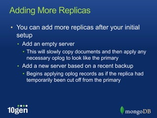Replication and replica sets | PPTX
