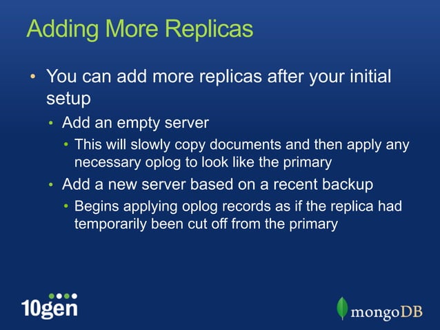 Replication and replica sets | PPTX