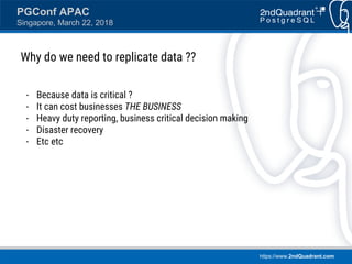 PGConf APAC 2018: PostgreSQL 10 - Replication goes Logical | PPT