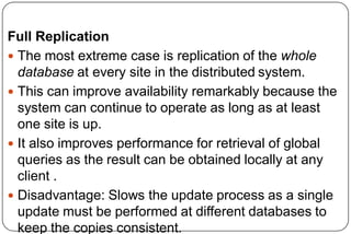 Replication in Distributed Database | PPTX