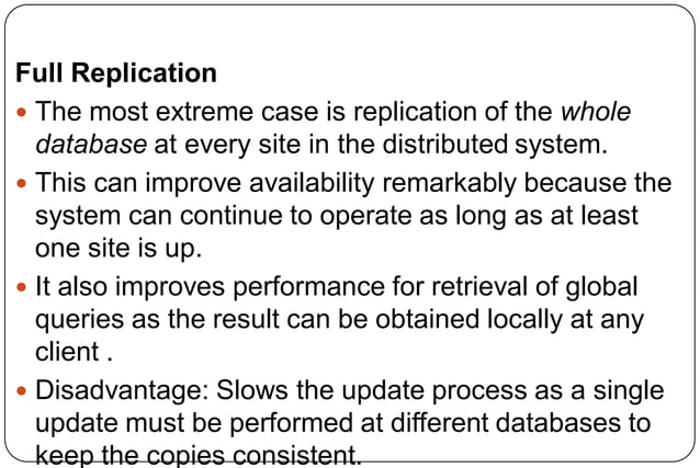Replication in Distributed Database | PPTX