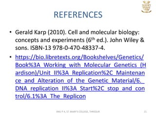 Replication in eukaryotes | PPTX