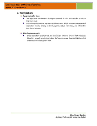 Replication of dna | DOCX