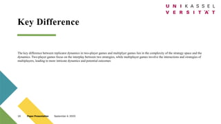 REPLICATOR DYNAMICS FOR OPTIMAL PUBLIC GOODS | PDF