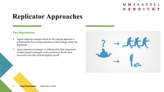 REPLICATOR DYNAMICS FOR OPTIMAL PUBLIC GOODS | PDF