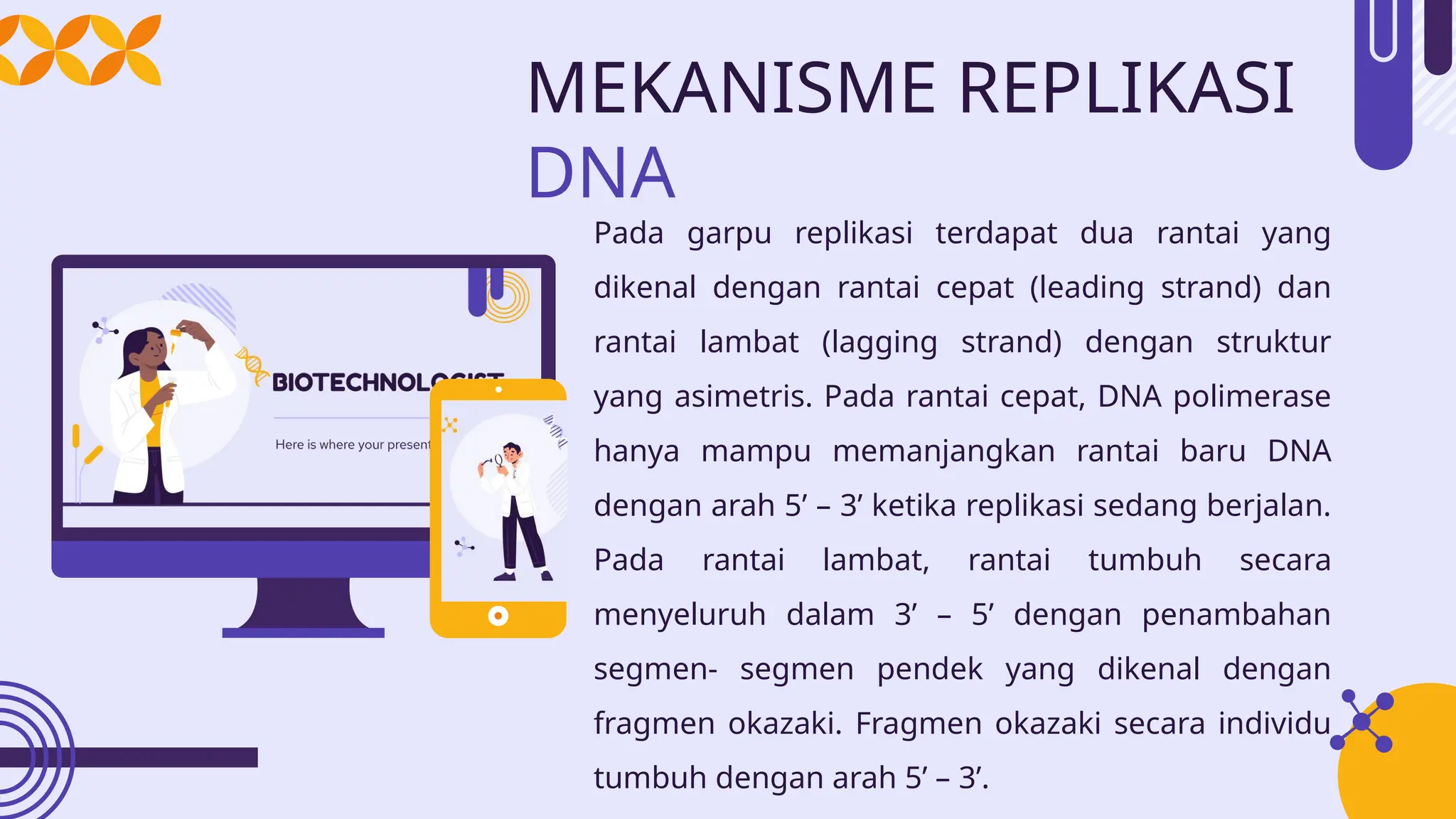 materi biologi sel dan molekuler, REPLIKASI DNA KLP 3.pptx