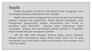 PPT REPLIK DUPLIK MEDIASI HUKUM ACARA PERDATA | PPT