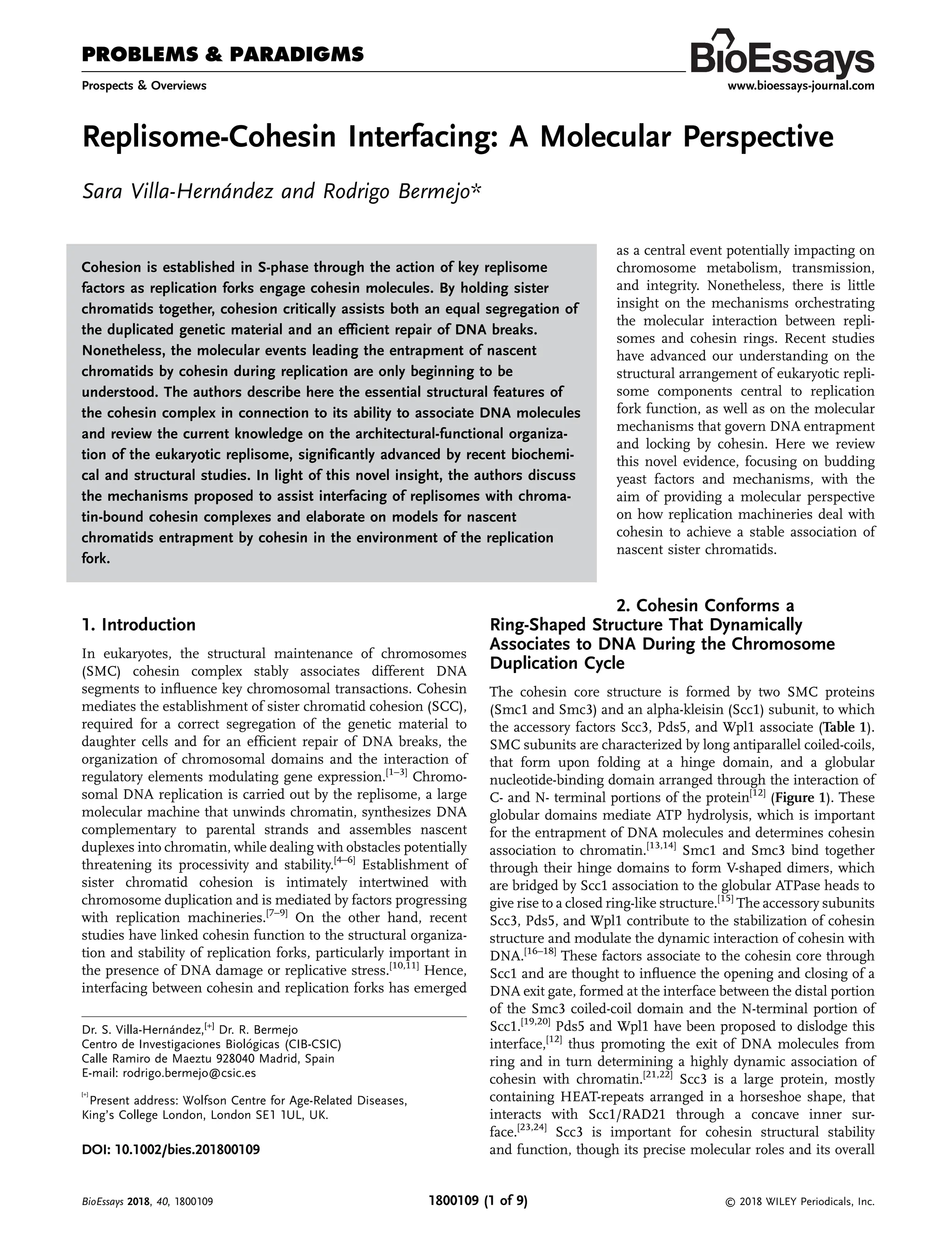 Replisome-Cohesin Interfacing A Molecular Perspective.pdf