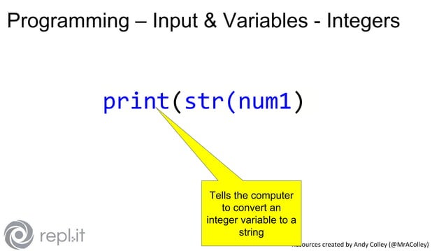 Creating Python Variables Using Replit Software Pptx Programming