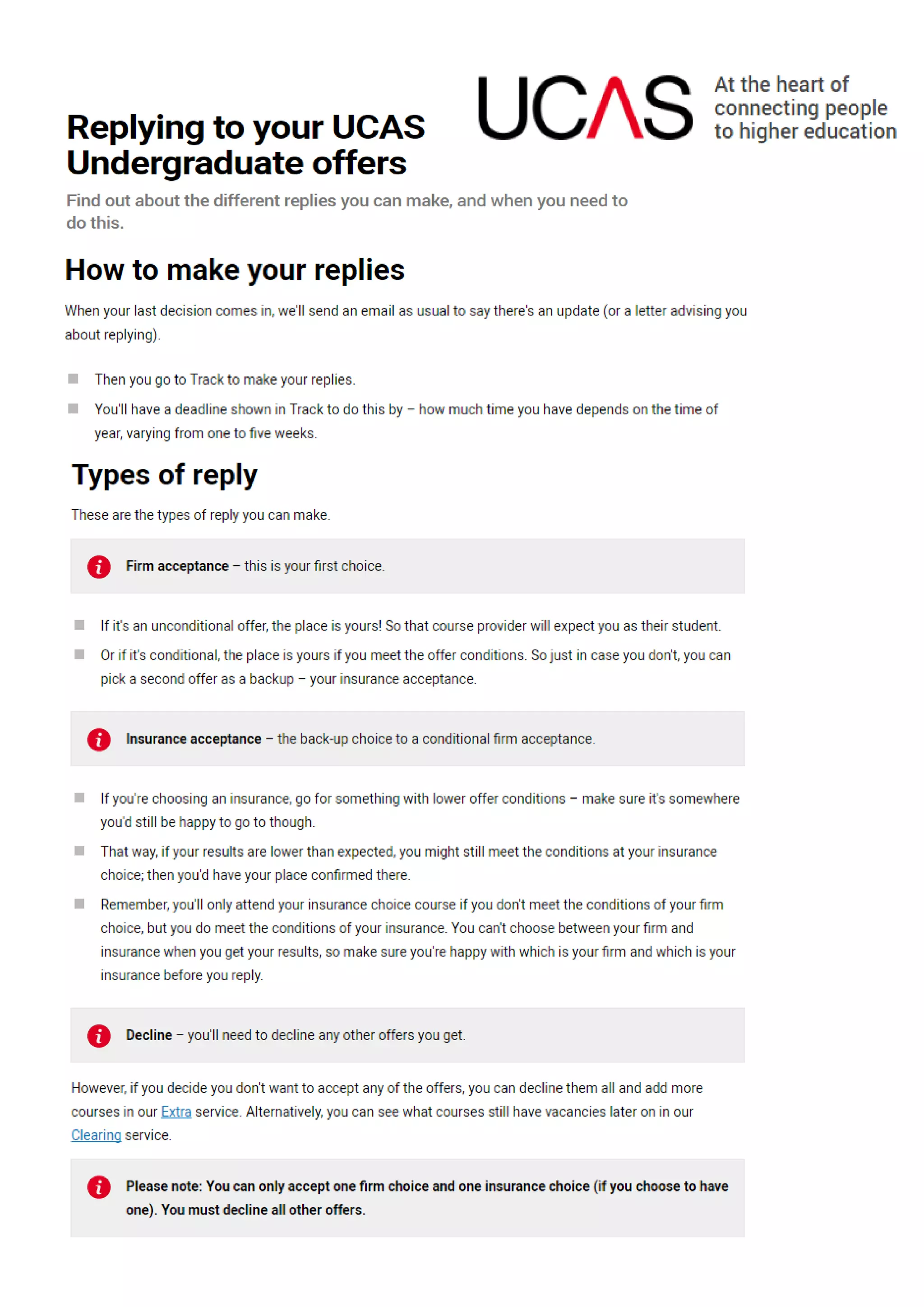 Replying to your UCAS offers | PDF | Undergraduate Education | College Education