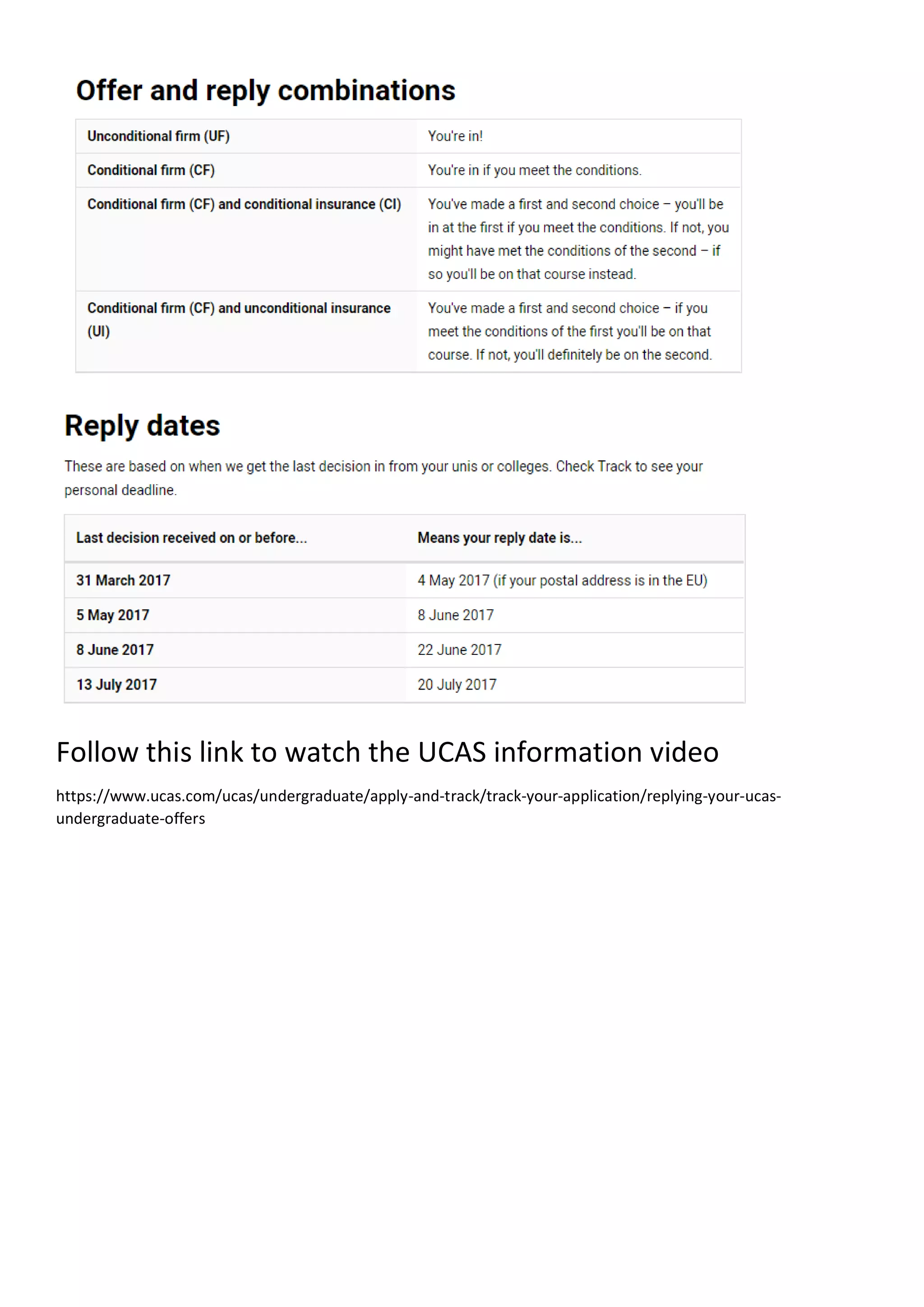 Replying to your UCAS offers | PDF