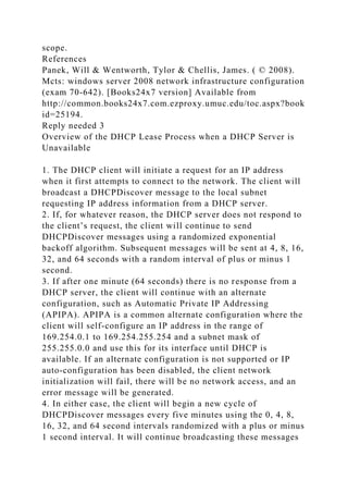 Reply needed 1TCPIP is a networking protocol suite that Micros.docx