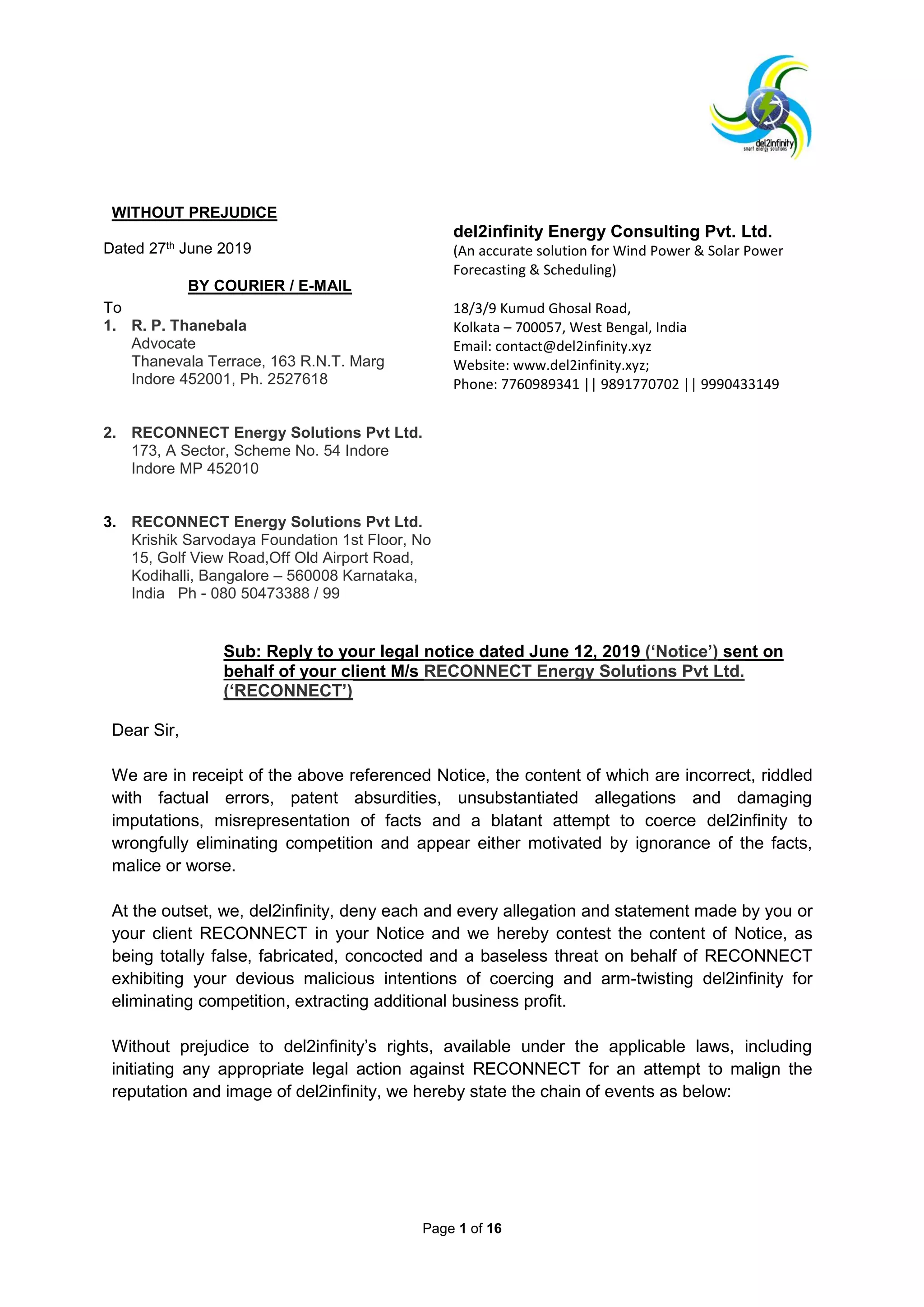 Reply to reconnect's defamation notice - One can love it or hate it, but we respect science ...