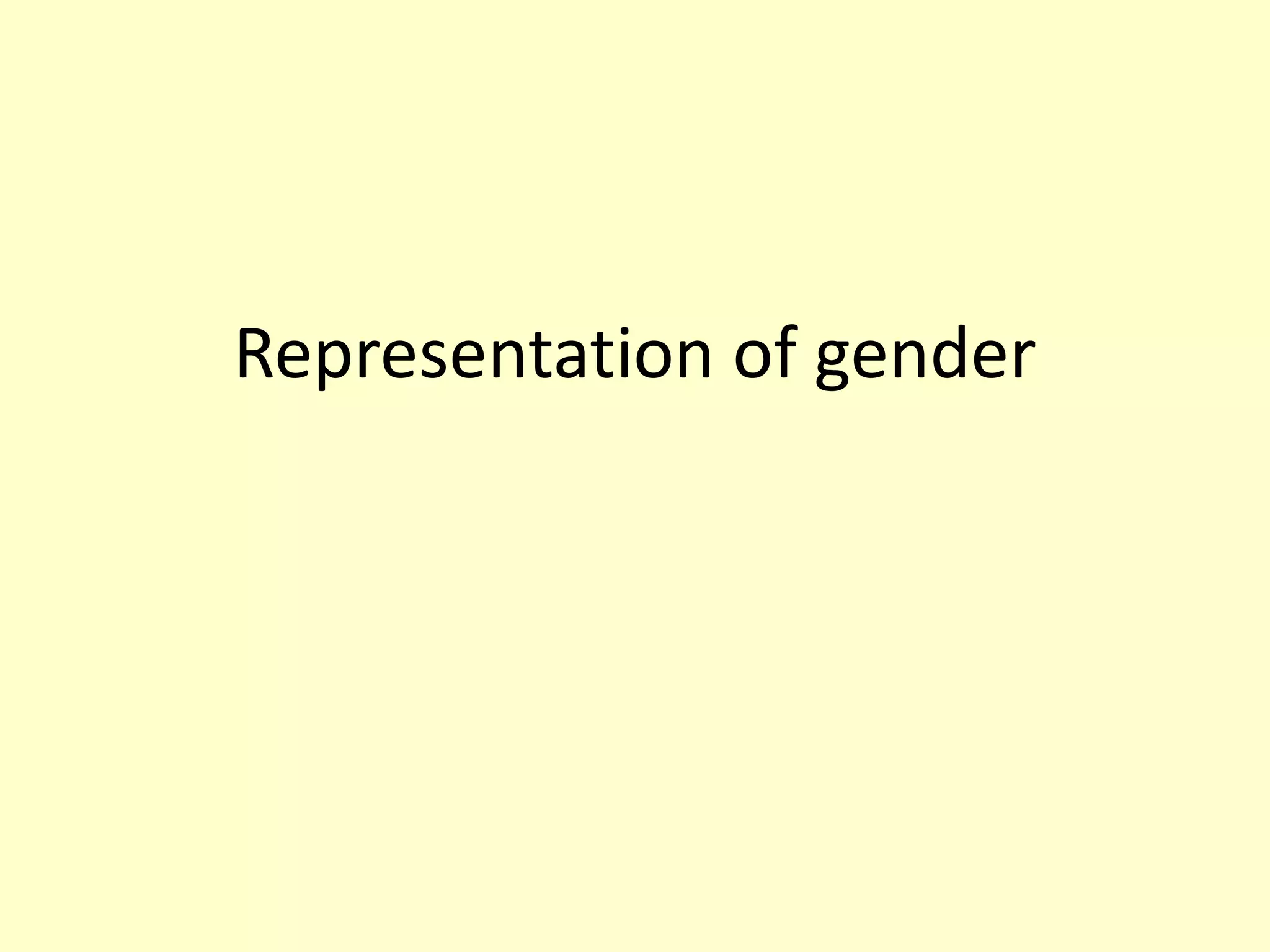 Representations: Gender | PPTX