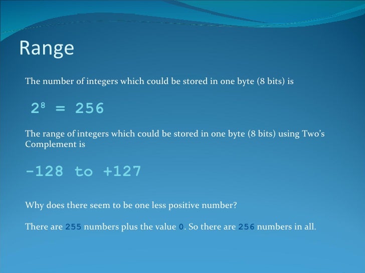 Representation of Negative Numbers