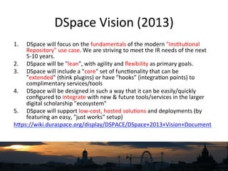 DSpace Update from Open Repositories 2014 | PPT