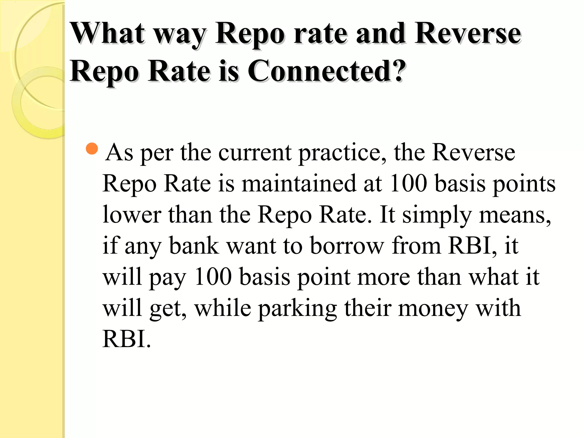 Repo rate and reverse repo rate | PPT