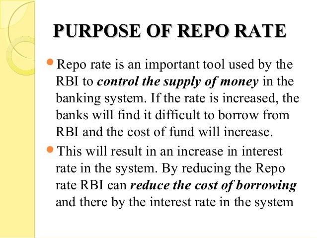 Repo rate and reverse repo rate