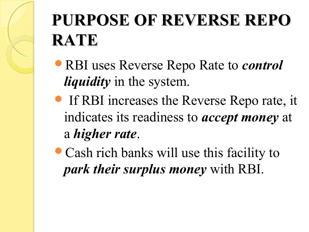 Repo rate and reverse repo rate