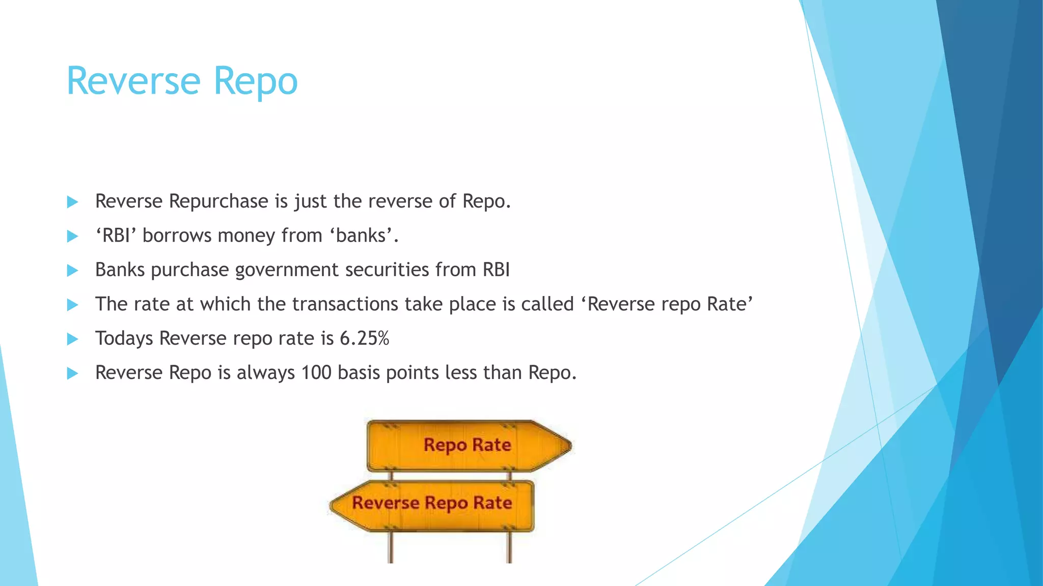 Repo & reverse repo | PPTX | Business Banking & Finance | Business