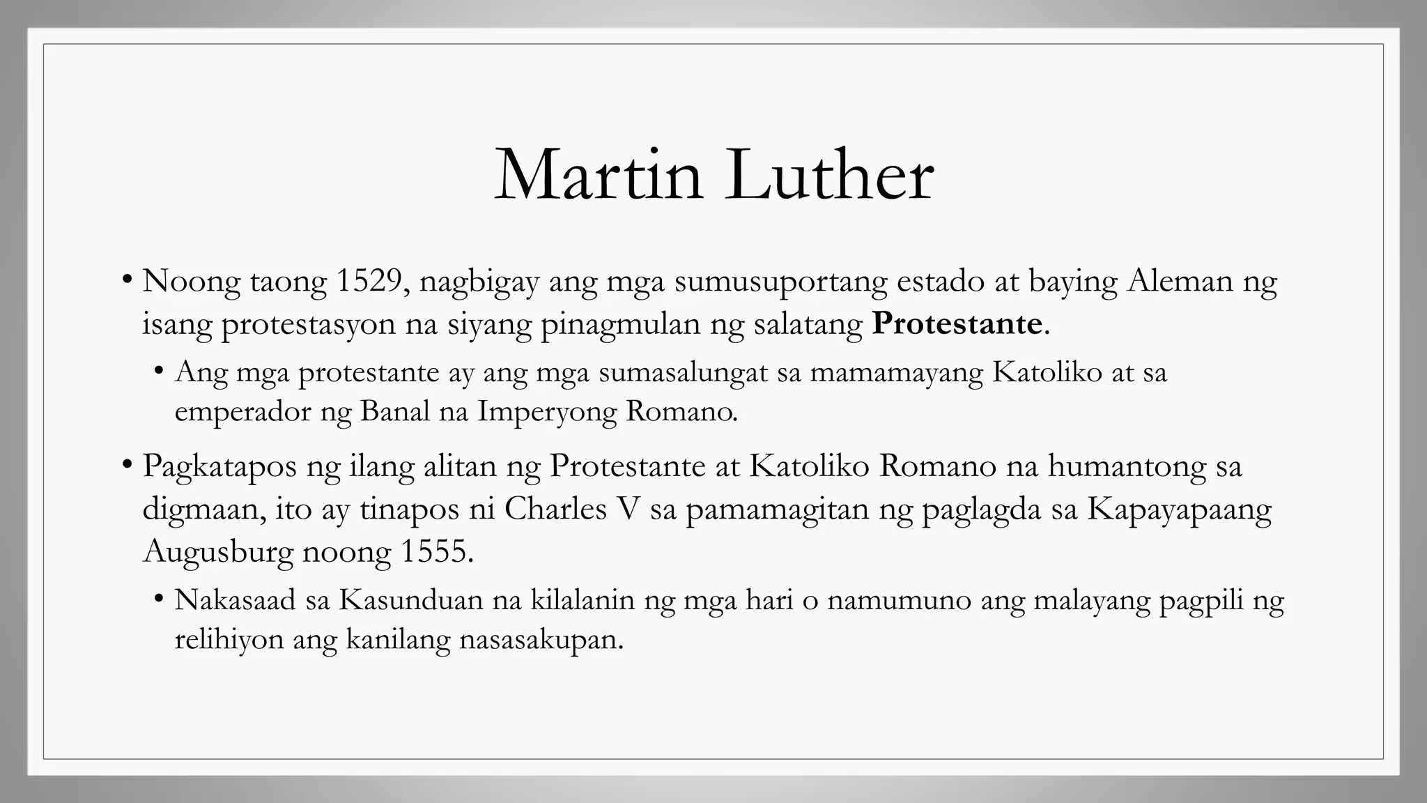 Repormasyon, Dahilan, Mga Protestante at Kontra Repormasyon | PPTX