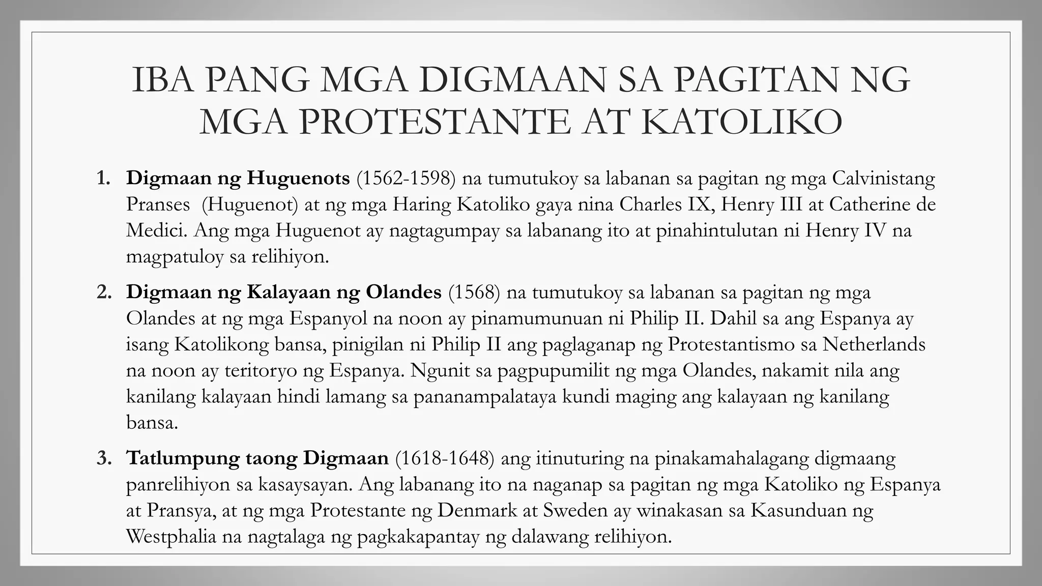 Repormasyon, Dahilan, Mga Protestante at Kontra Repormasyon | PPTX