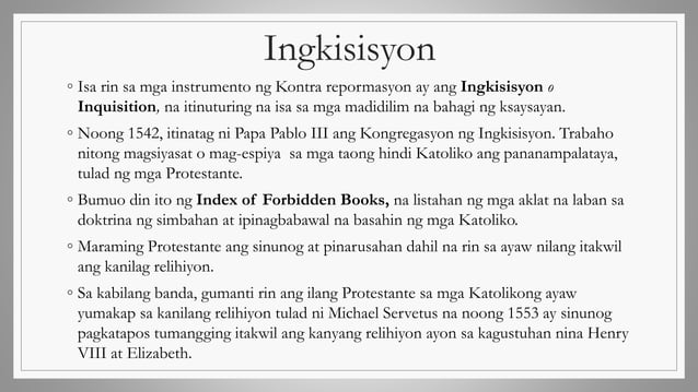 Repormasyon, Dahilan, Mga Protestante at Kontra Repormasyon | PPTX