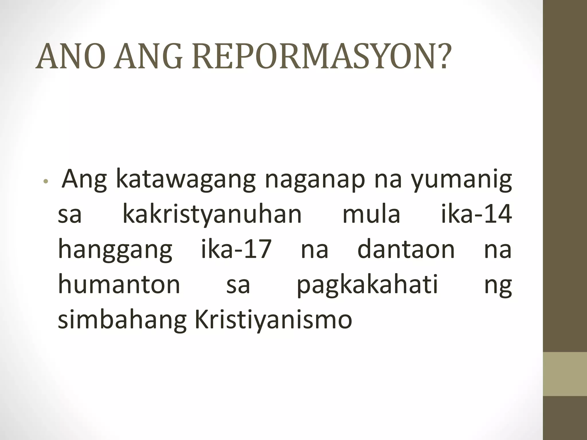 Repormasyon | PPTX