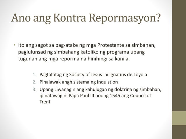 Repormasyon | PPT