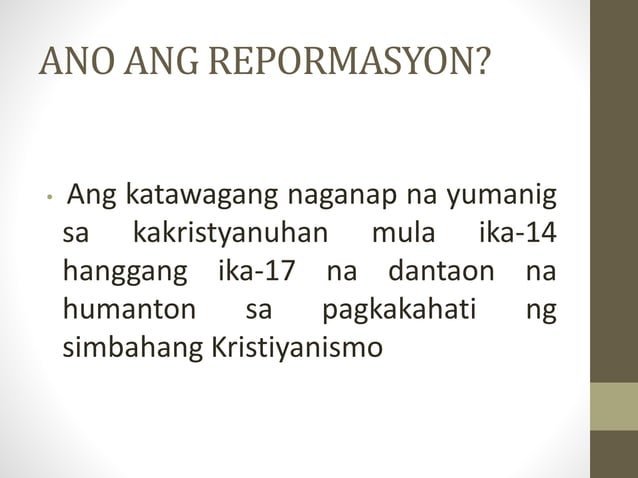 Repormasyon | PPTX