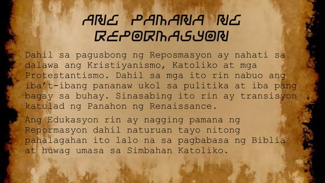 Repormasyon at kontra repormasyon. | PPTX