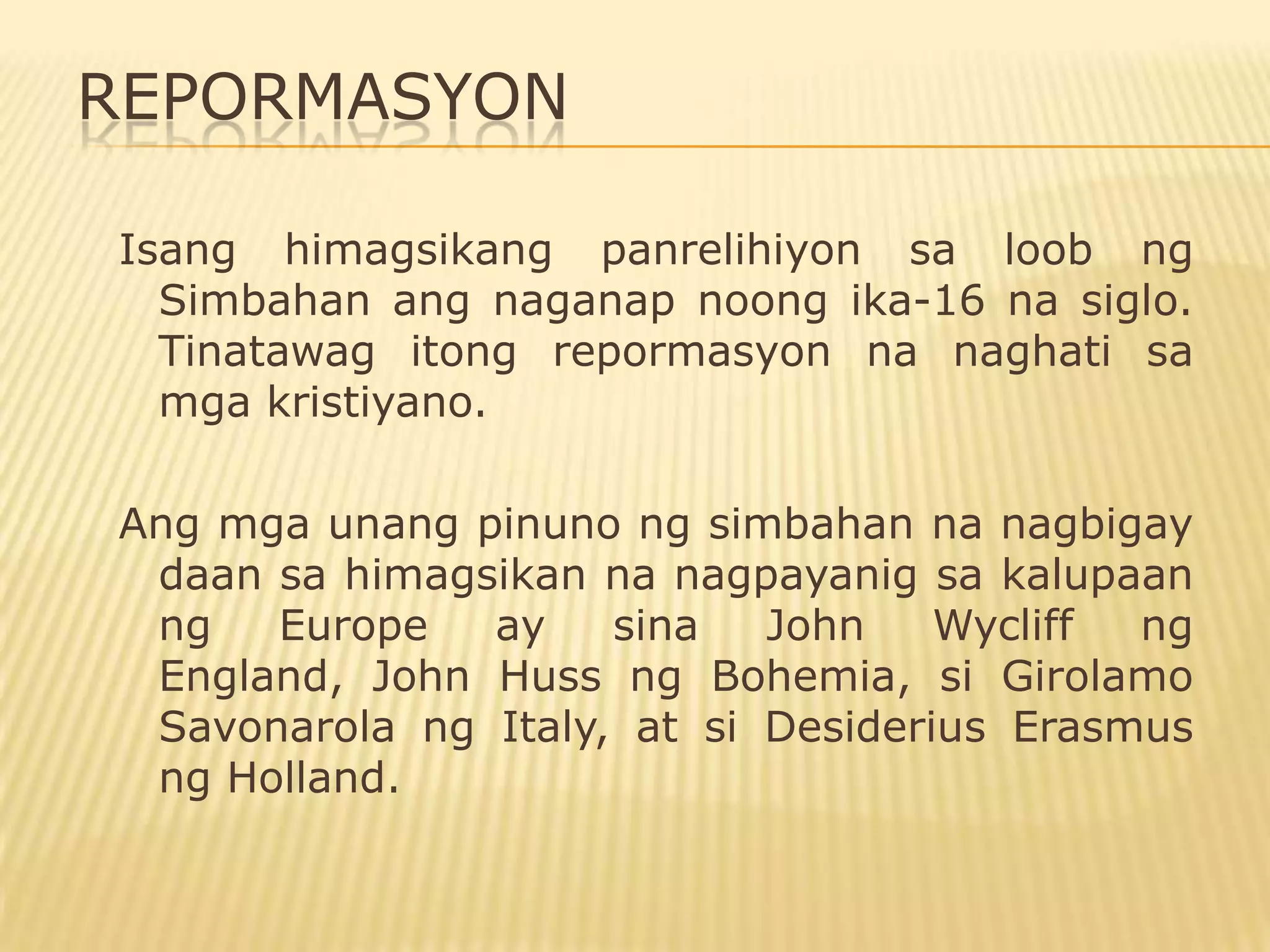 Repormasyon | PPTX