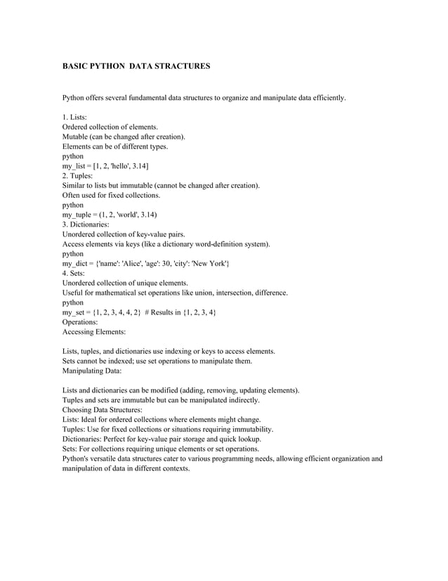 Python programming report demo for all the students | PDF