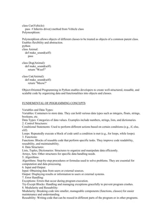 Python programming report demo for all the students | PDF