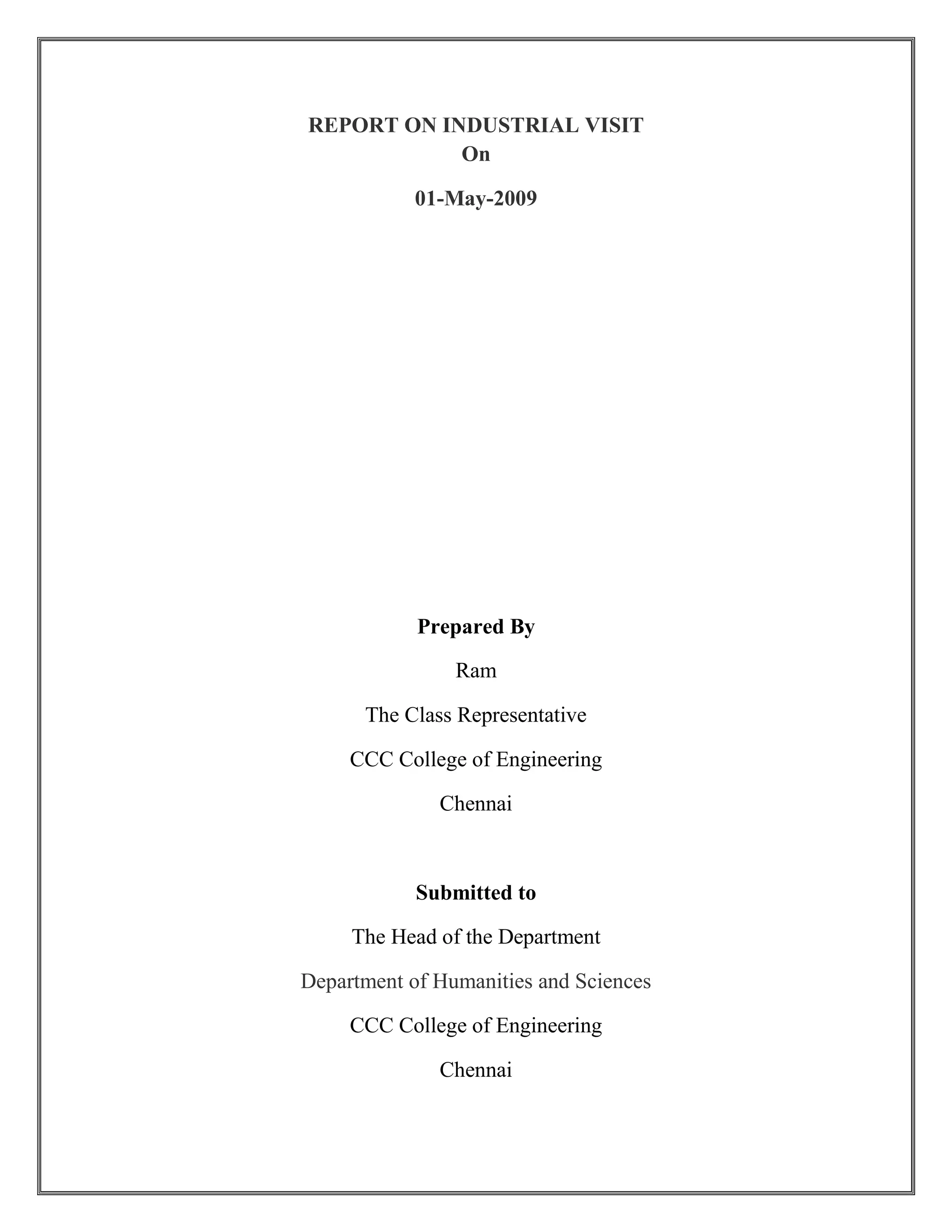 Industrial Visit Report | DOCX