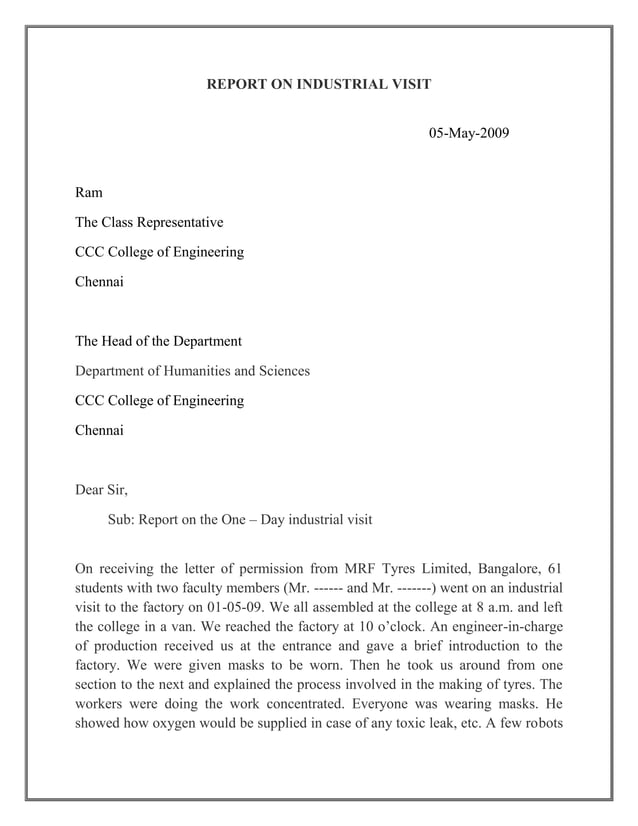 Industrial Visit Report | DOCX