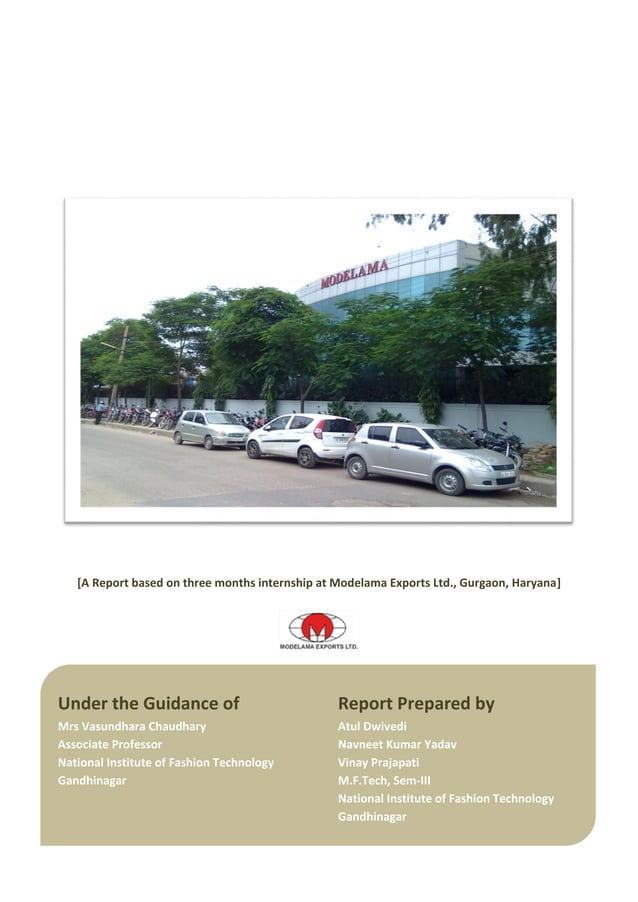 Modelama Exports - Apparel Manufacturing Internship Report | PDF