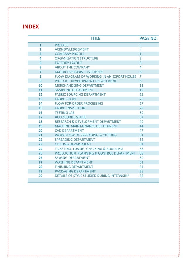 Modelama Exports - Apparel Manufacturing Internship Report | PDF