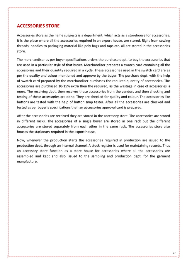 Modelama Exports - Apparel Manufacturing Internship Report | PDF