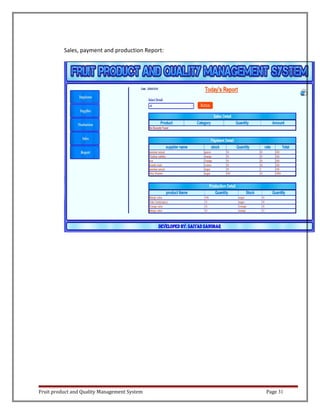 Fruit Product Management System | DOC