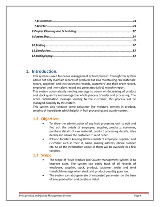 Fruit Product Management System | DOC