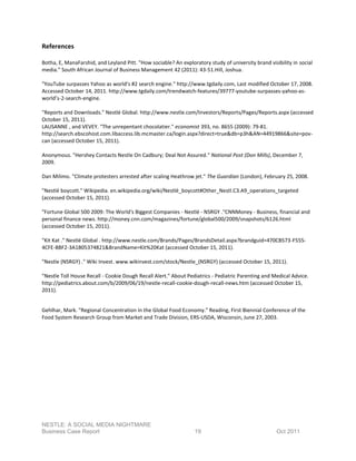 Nestle Social Media Management | DOCX