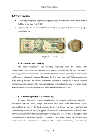 Digital Watermarking | DOCX | Computing | Technology & Computing