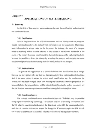 Digital Watermarking | DOCX | Computing | Technology & Computing