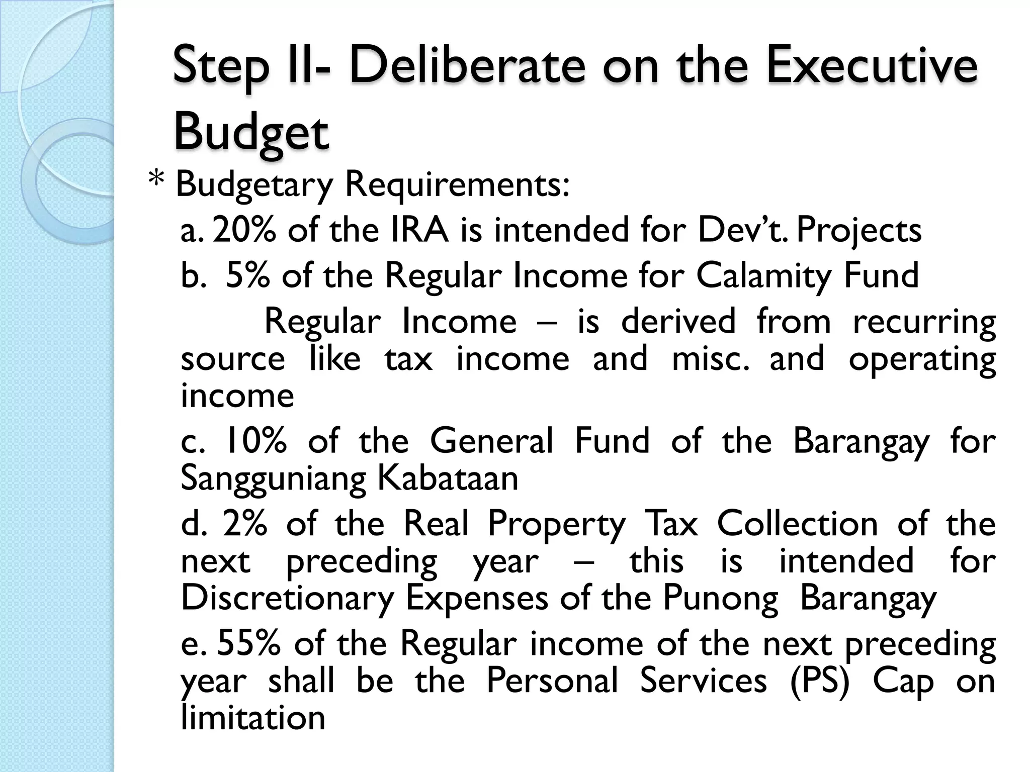 Overview in Barangay Budgeting | PPTX