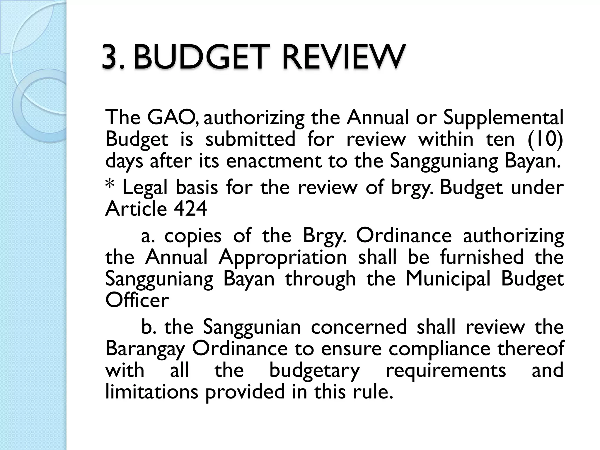 Overview in Barangay Budgeting | PPTX