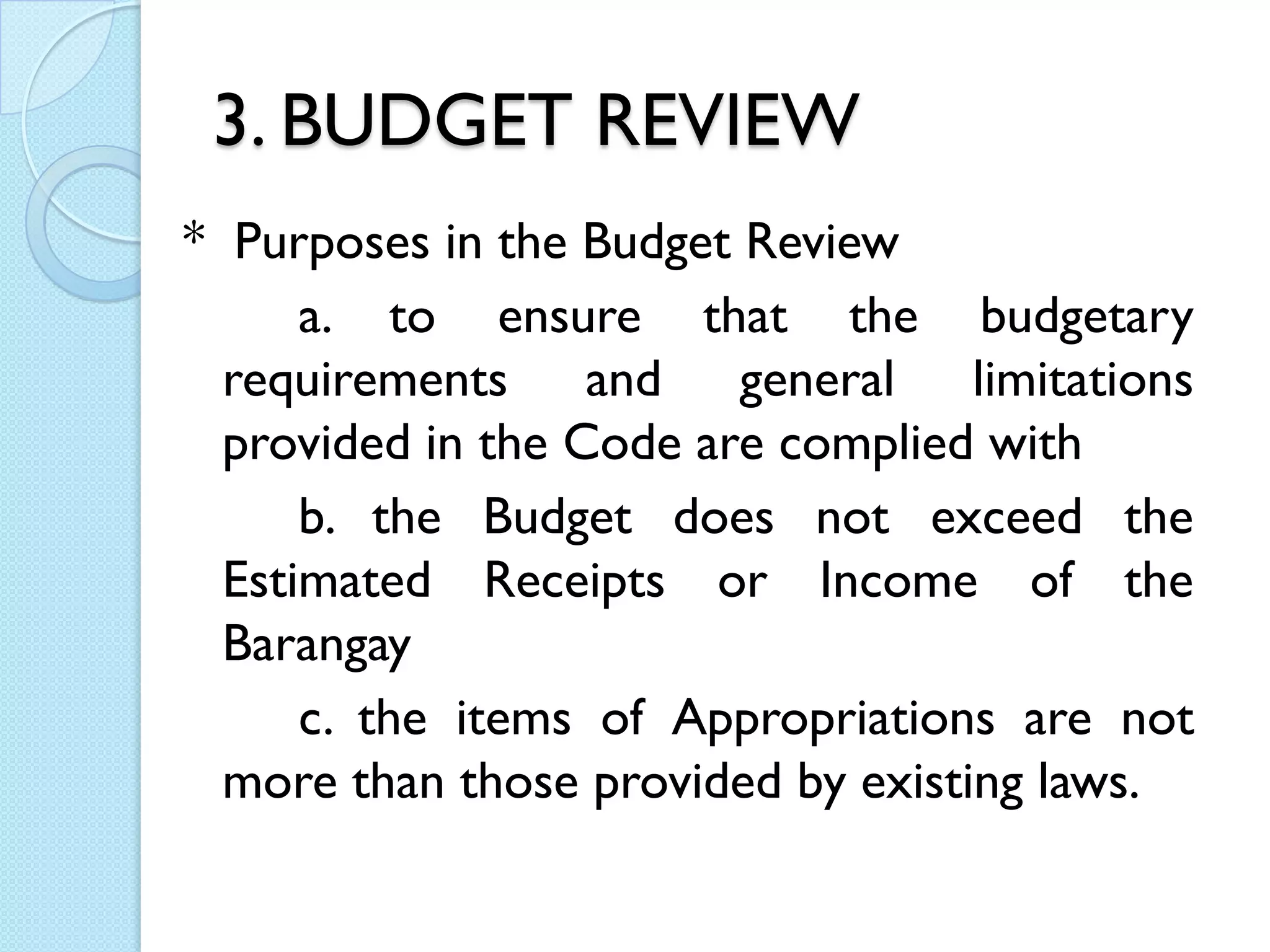 Overview in Barangay Budgeting | PPTX