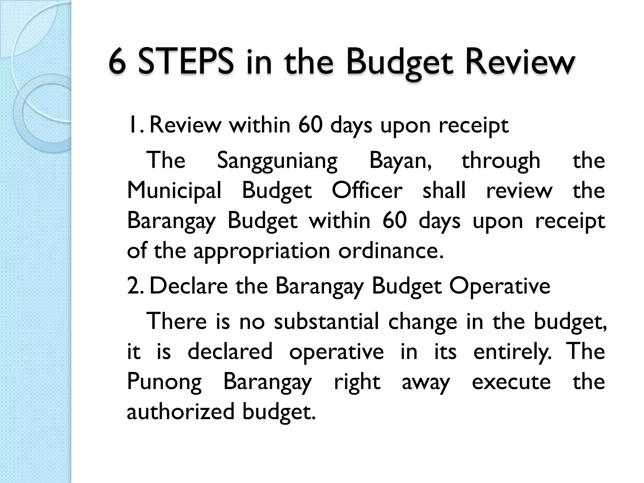 Overview in Barangay Budgeting | PPTX